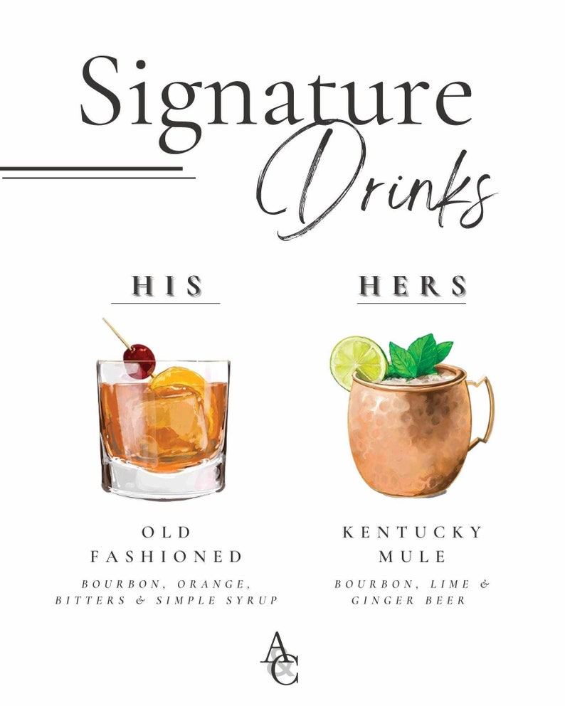 Wedding Signature Cocktail Sign - Etsy