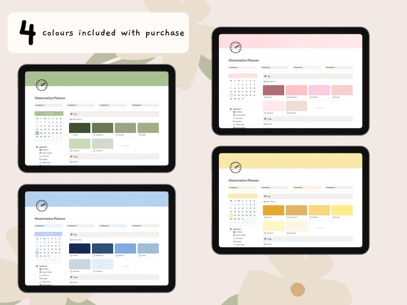Dissertation Planner Notion Template: Phd, Masters, Honours Thesis ...
