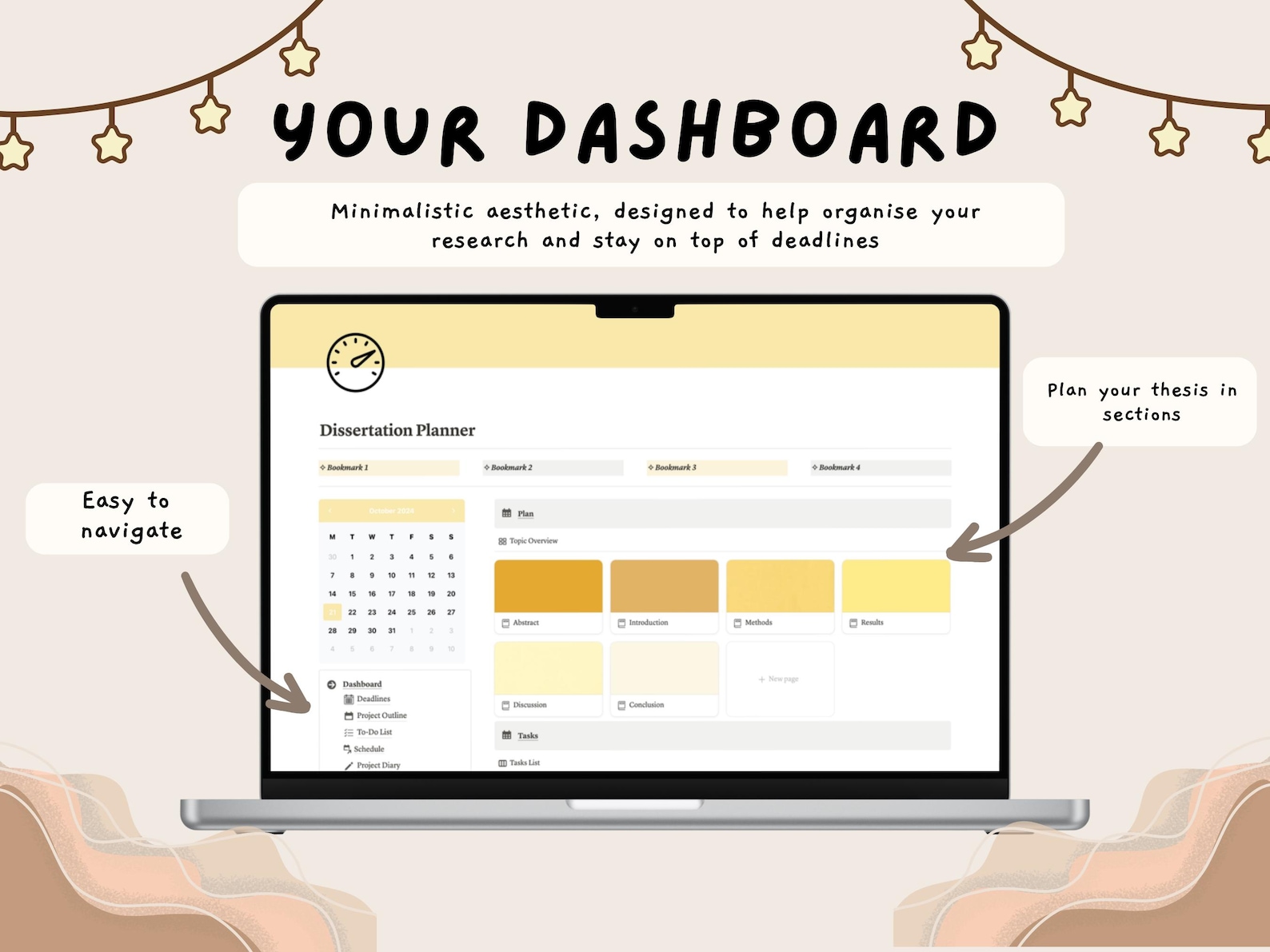 Dissertation Planner Notion Template: Phd, Masters, Honours Thesis ...
