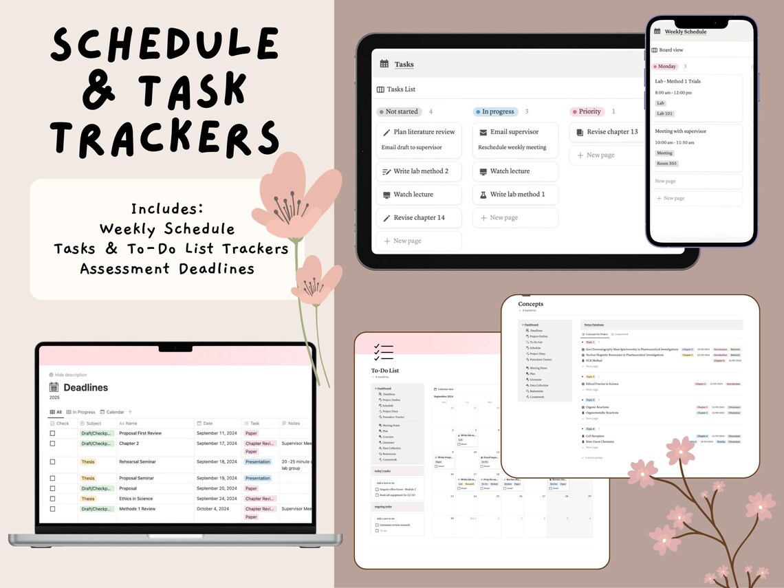 Dissertation Planner Notion Template: Phd, Masters, Honours Thesis ...