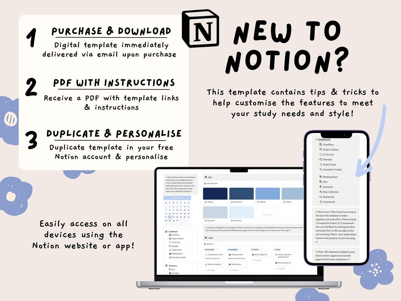 Dissertation Planner Notion Template: Phd, Masters, Honours Thesis ...