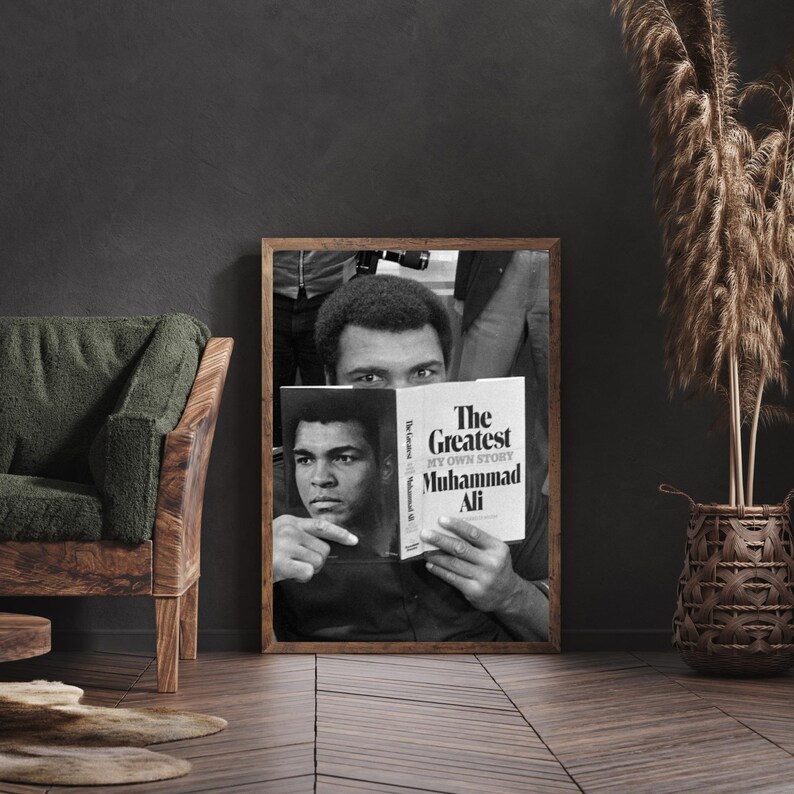 Muhammad Ali Poster, Greatest Boxing Legend Reading His Own Story ...