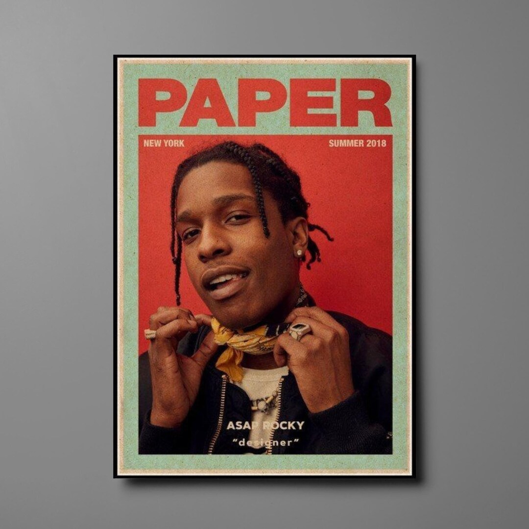 ASAP Rocky Paper Magazine Cover Poster Summer 2018 Edition, Hip Hop Art ...