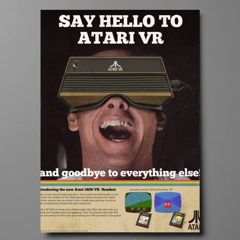 Retro Atari VR Headset Poster Vintage Gaming Nostalgia, Atari 2600 VR ...