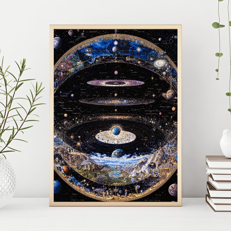 Celestial Map Poster, Cosmic Universe Wall Art, Astronomical ...