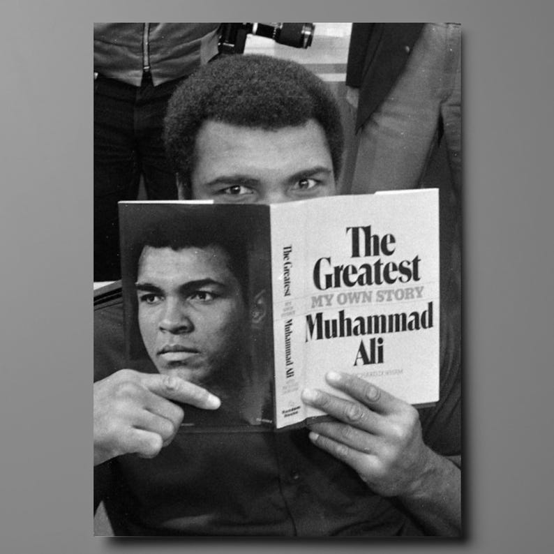 Muhammad Ali Poster, Greatest Boxing Legend Reading His Own Story ...
