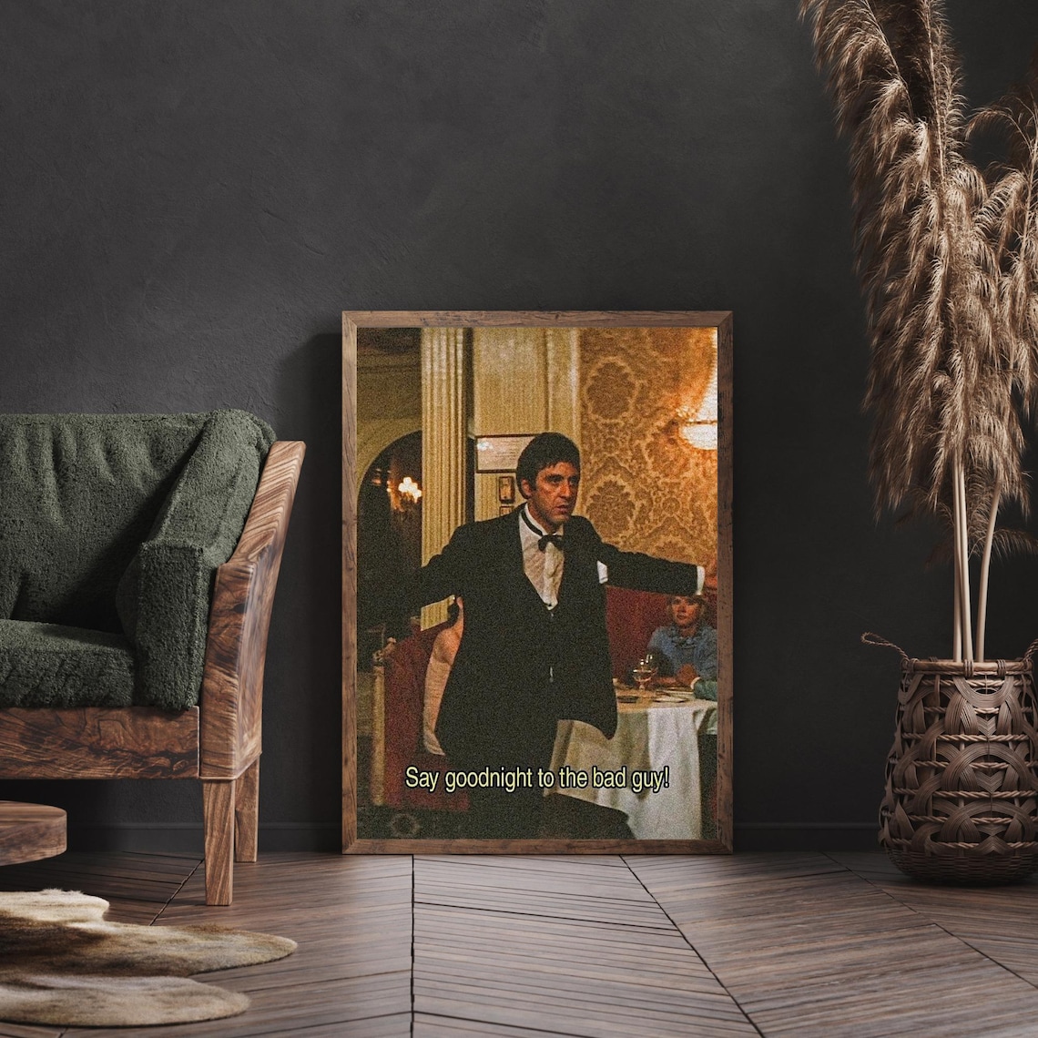 Scarface Say Goodnight to the Bad Guy Poster, Tony Montana Iconic Scene ...