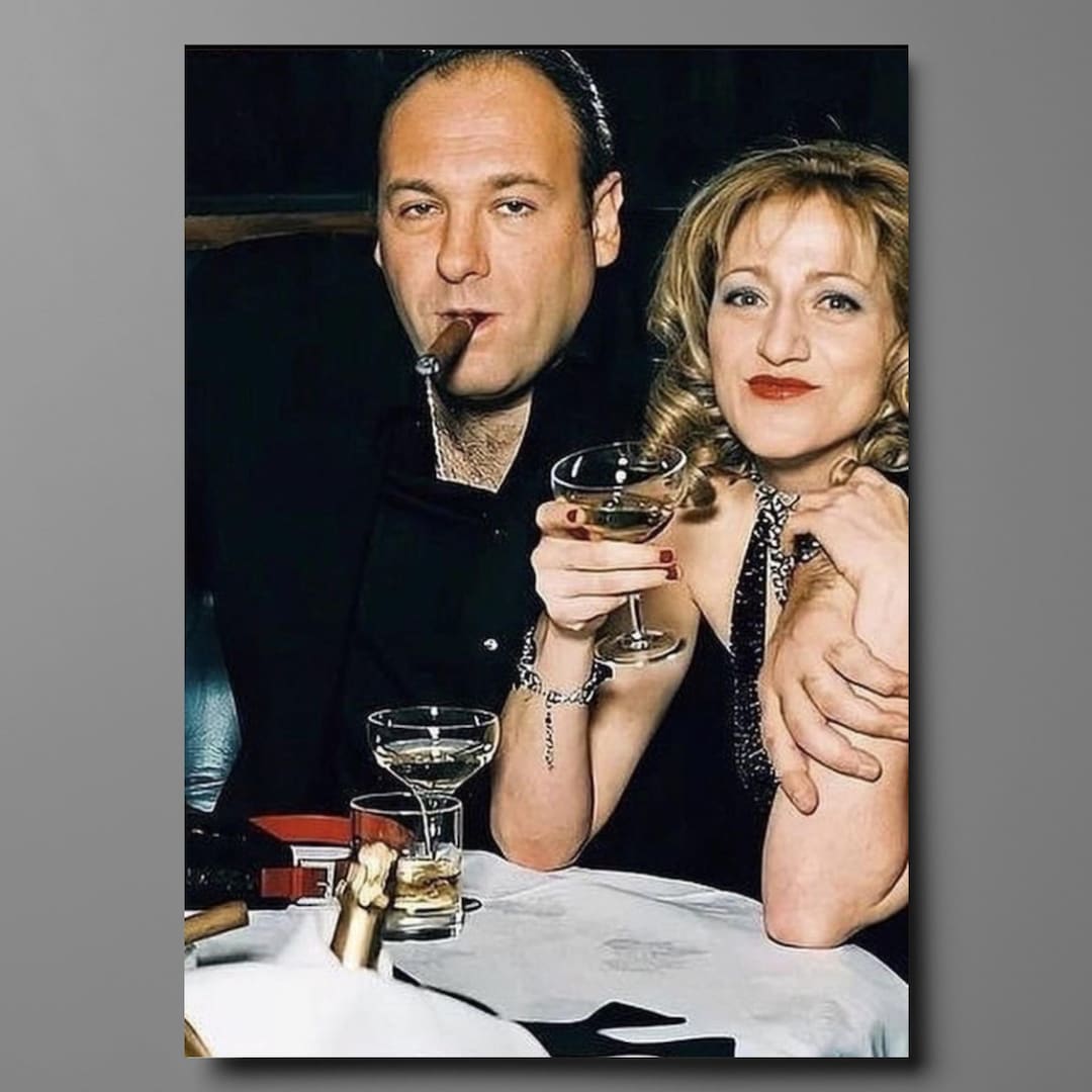 James Gandolfini and Edie Falco Iconic the Sopranos Poster Tony and ...