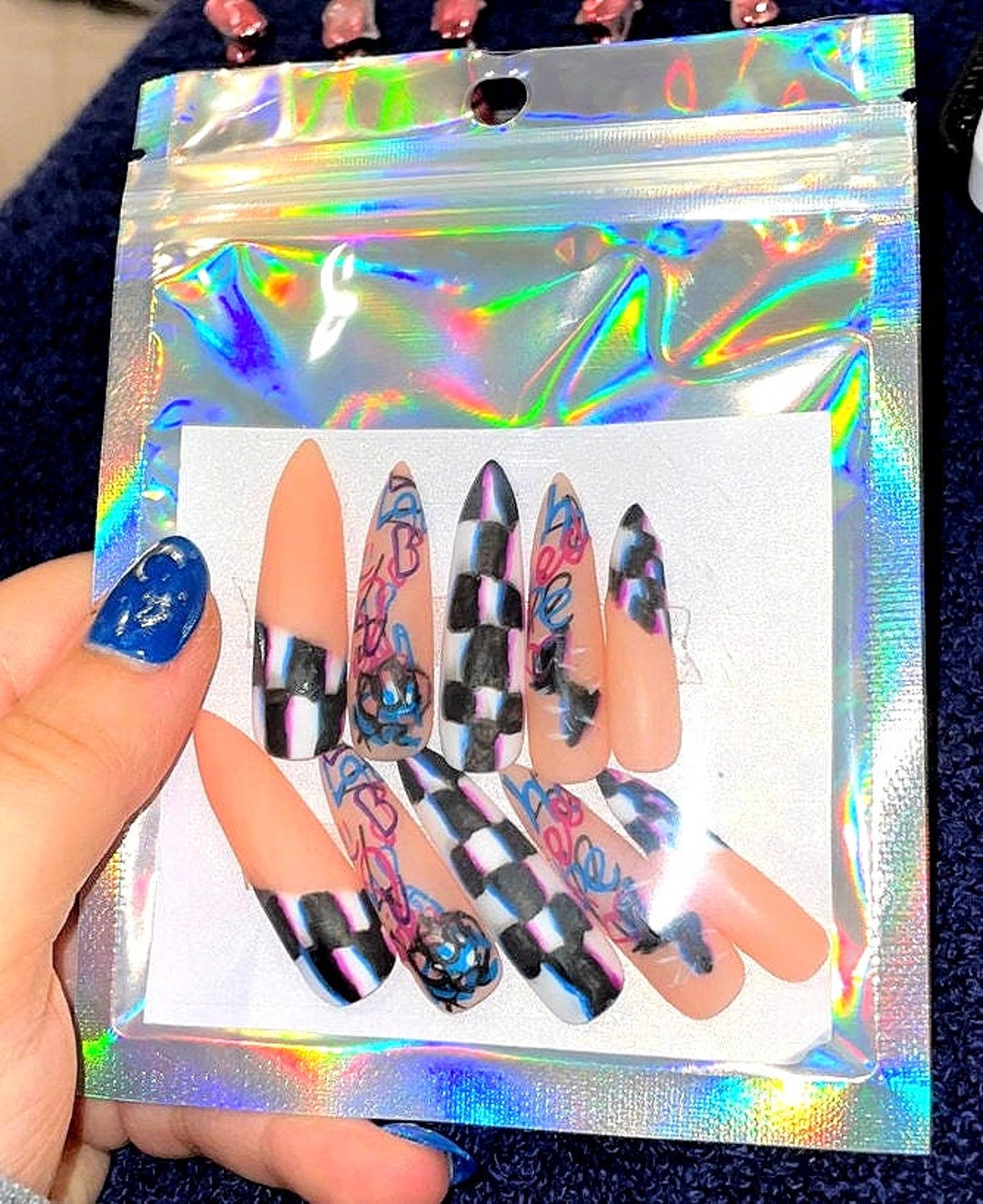Trippy 3D Prism Nails - Etsy