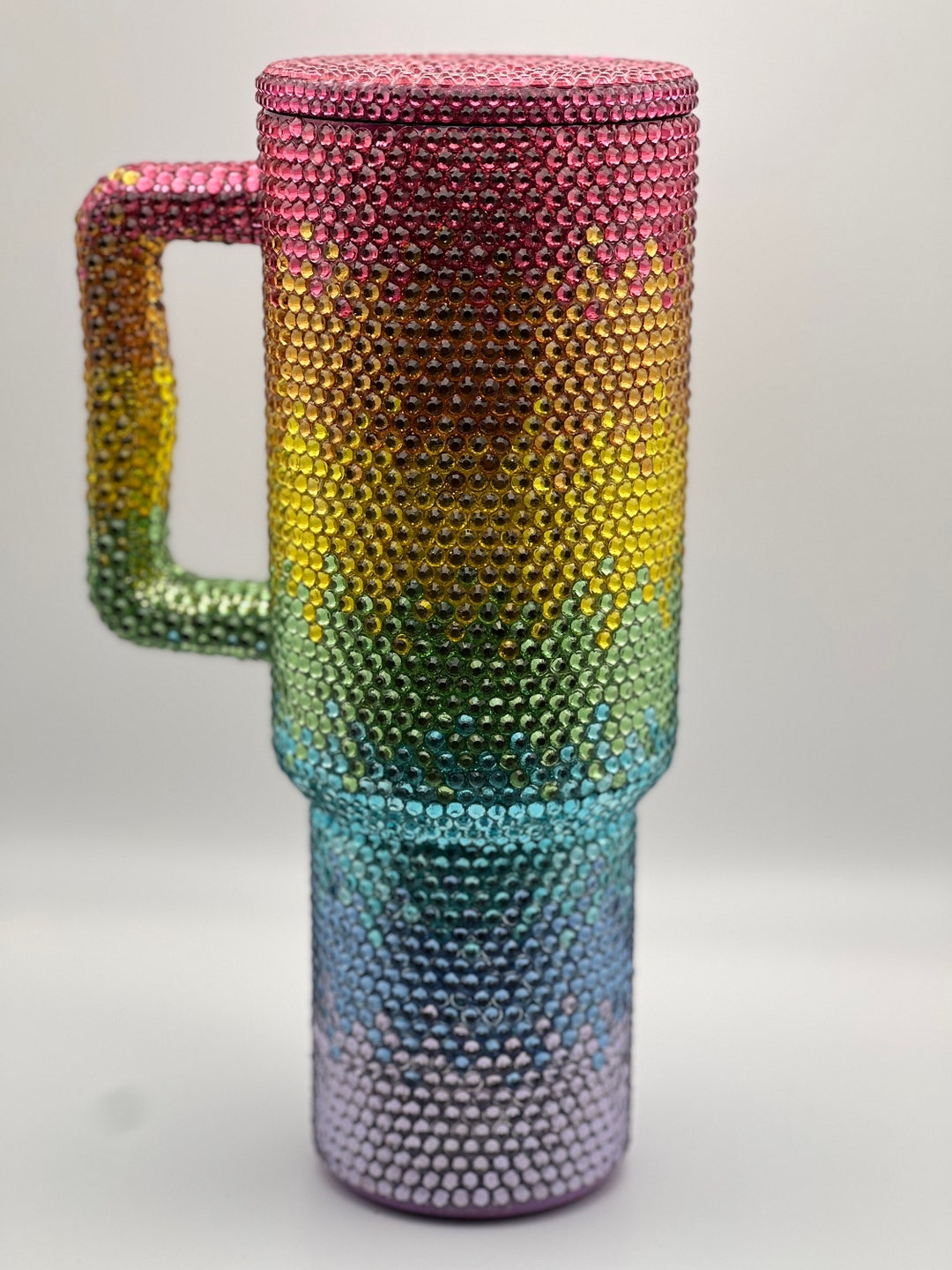 Custom Ombré Classic Rainbow Rhinestone Tumbler Handmade Bedazzled ...