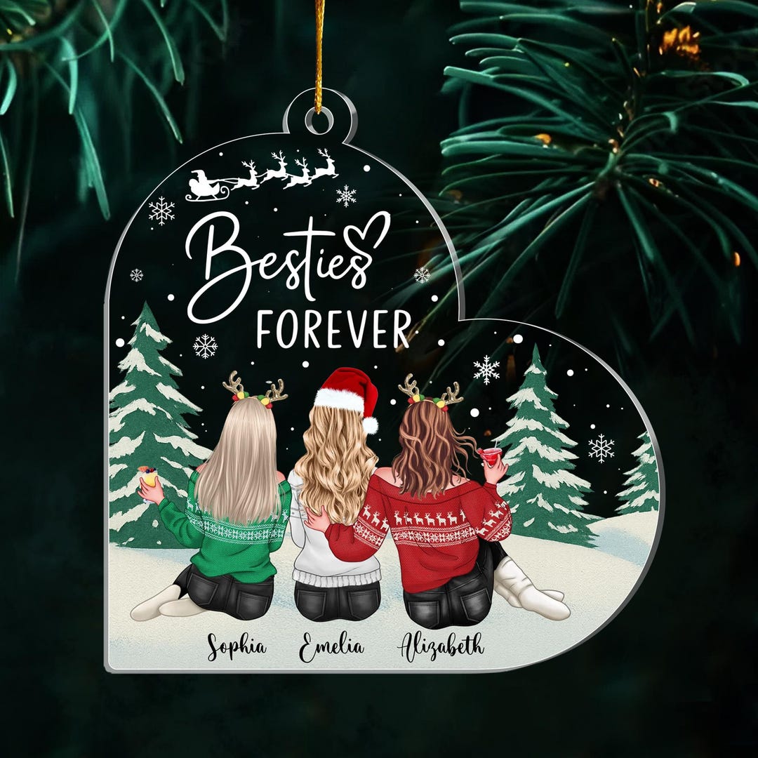 Besties Ornament, Custom Besties Ornament, Personalized Best Friend ...