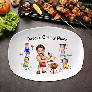 Custom Daddy's Grilling Plate, Daddy Gifts, Gift for Father's Day, Gift ...