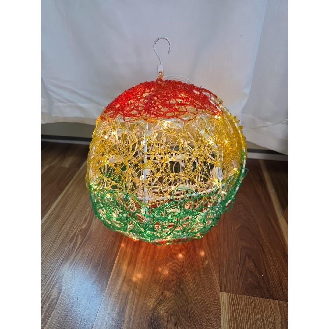 Vintage MCM Spun Lucite Spaghetti Lamp Light Fixture Red Green Yellow ...
