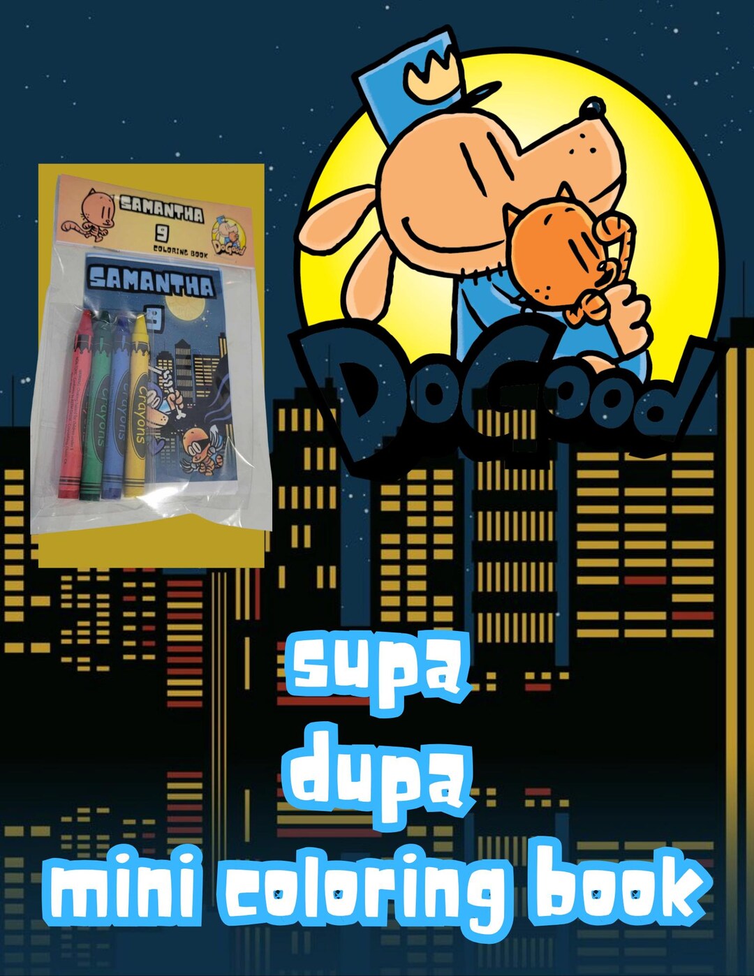 DOG MAN Mini Foldable Coloring Book. Editable in Canva - Etsy