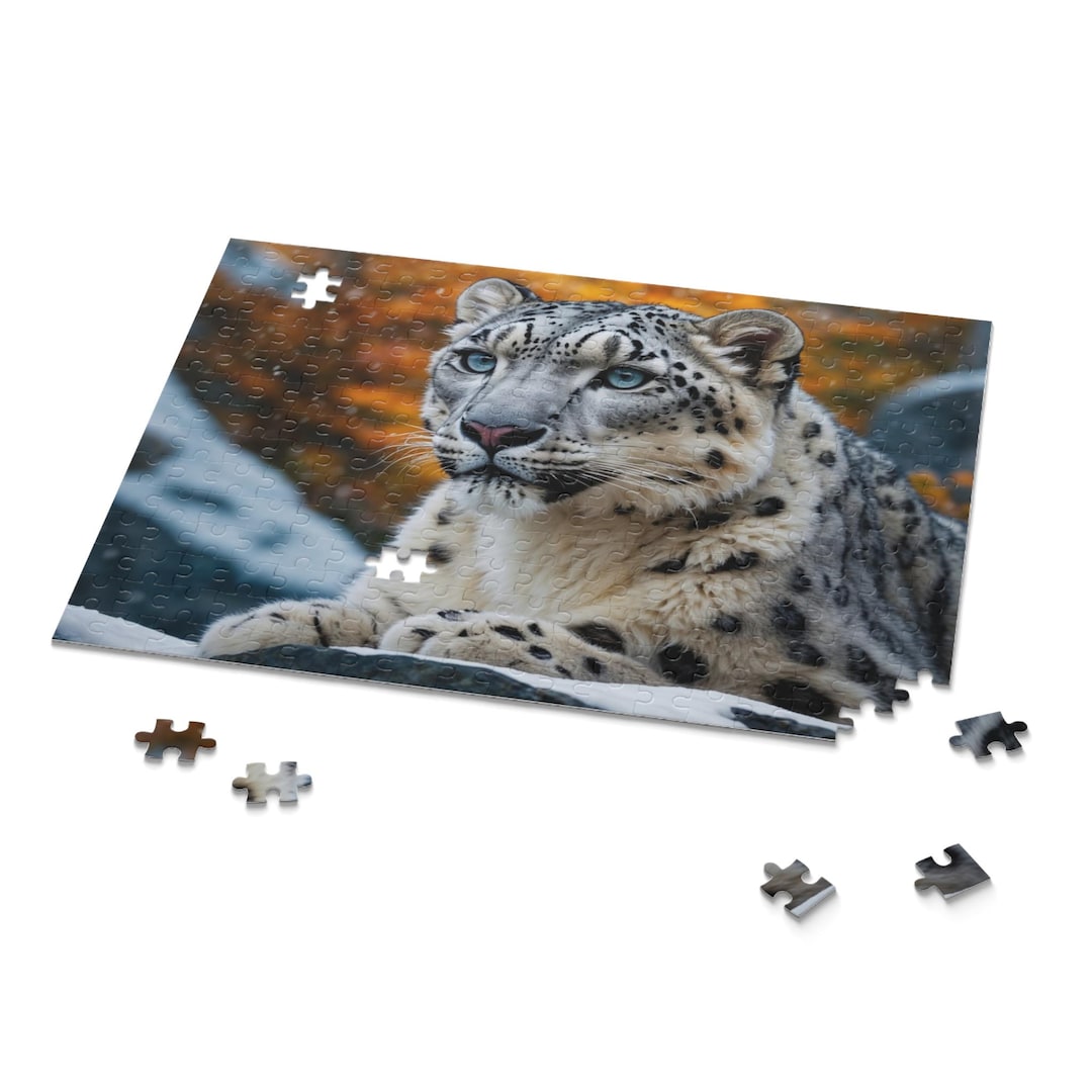 Snow Leopard Puzzle, Animal Puzzle for Kids and Adults, Educational Toy ...
