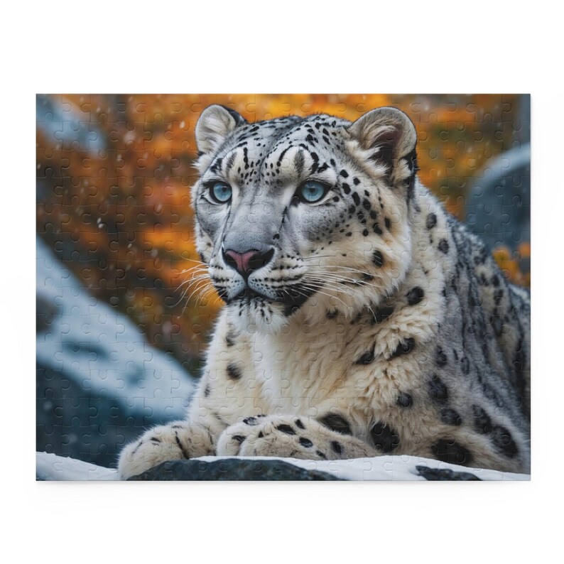 Snow Leopard Puzzle, Animal Puzzle for Kids and Adults, Educational Toy ...