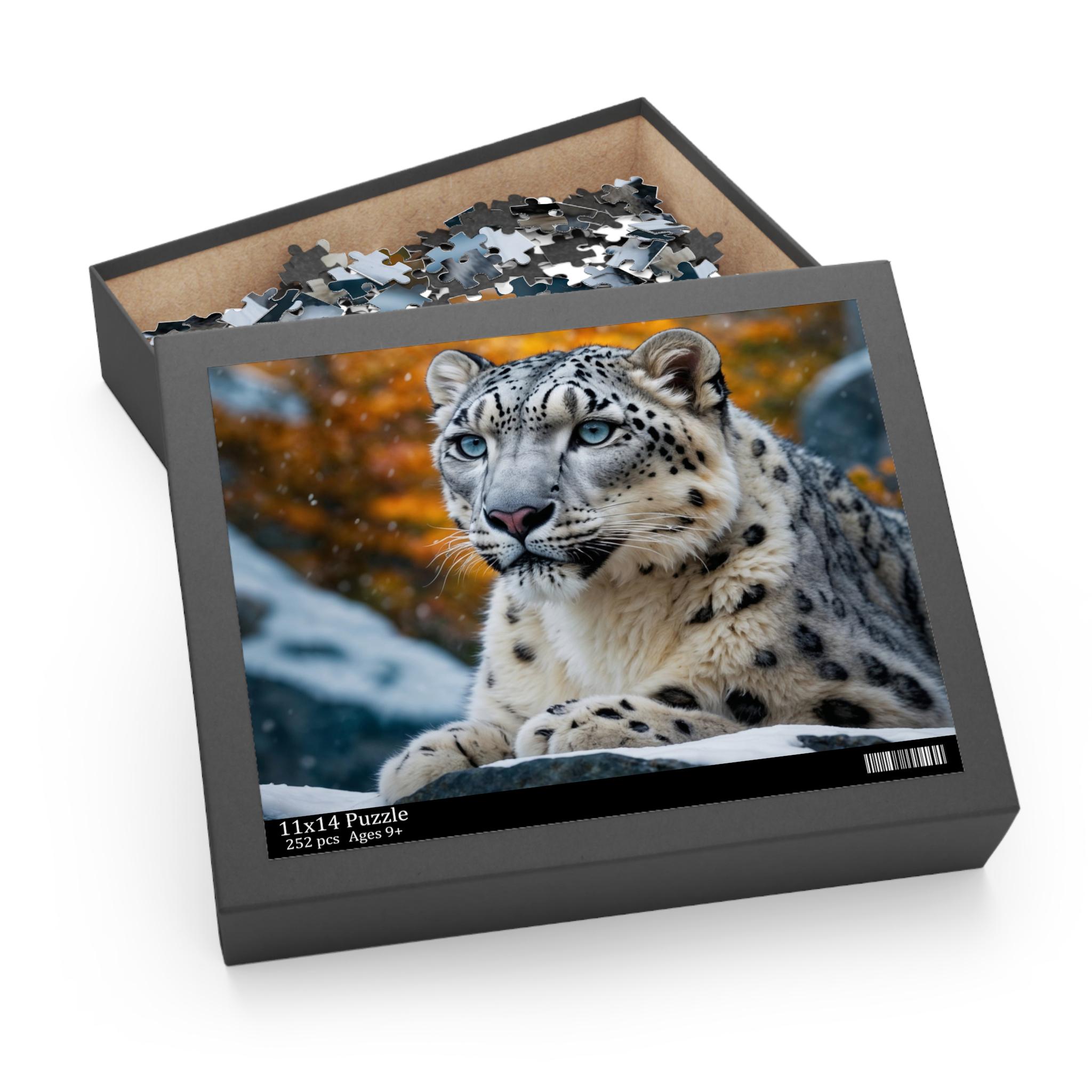 Snow Leopard Puzzle, Animal Puzzle for Kids and Adults, Educational Toy ...