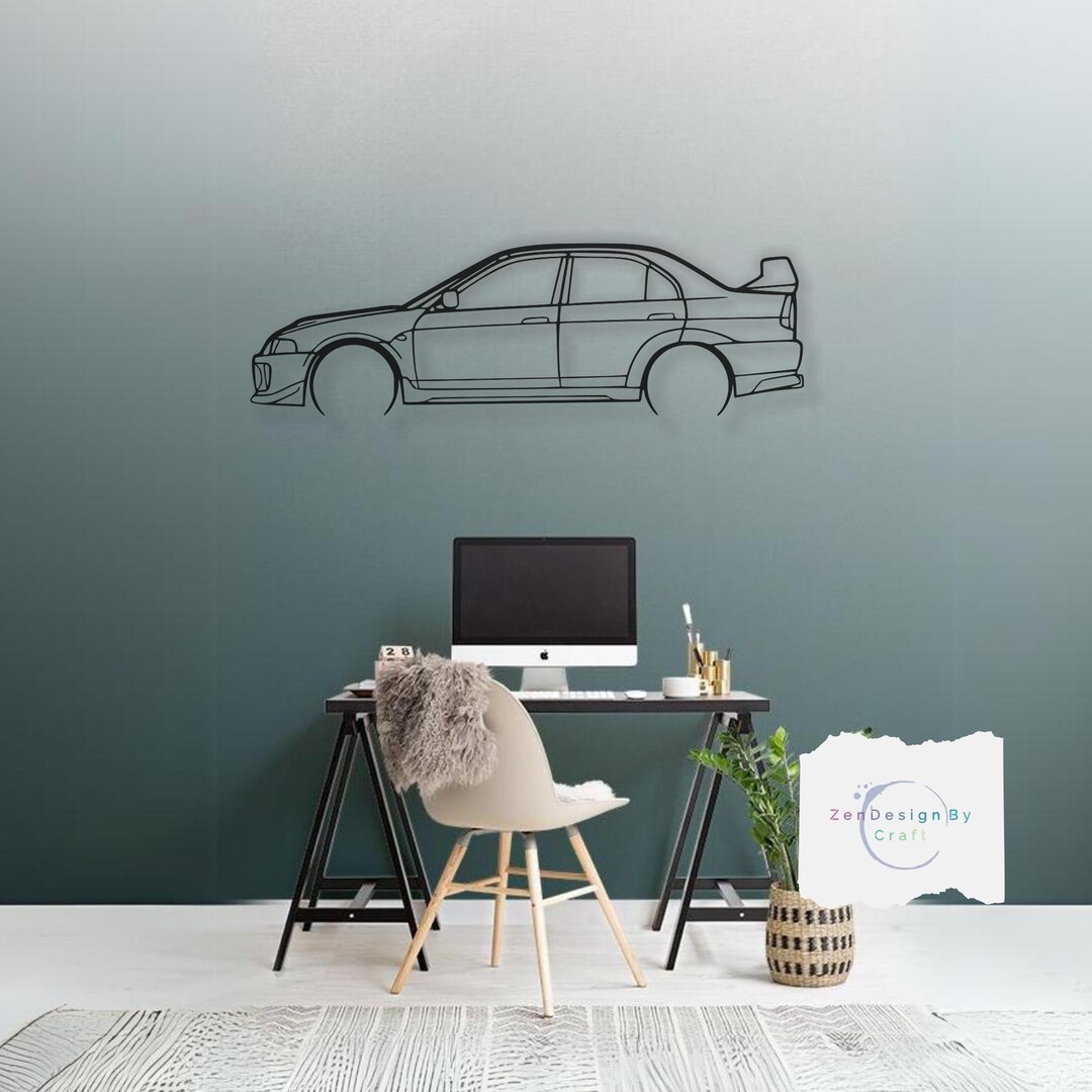EVO V Metal Car Wall Art,aggressive JDM Street Racer With Turbo Power ...