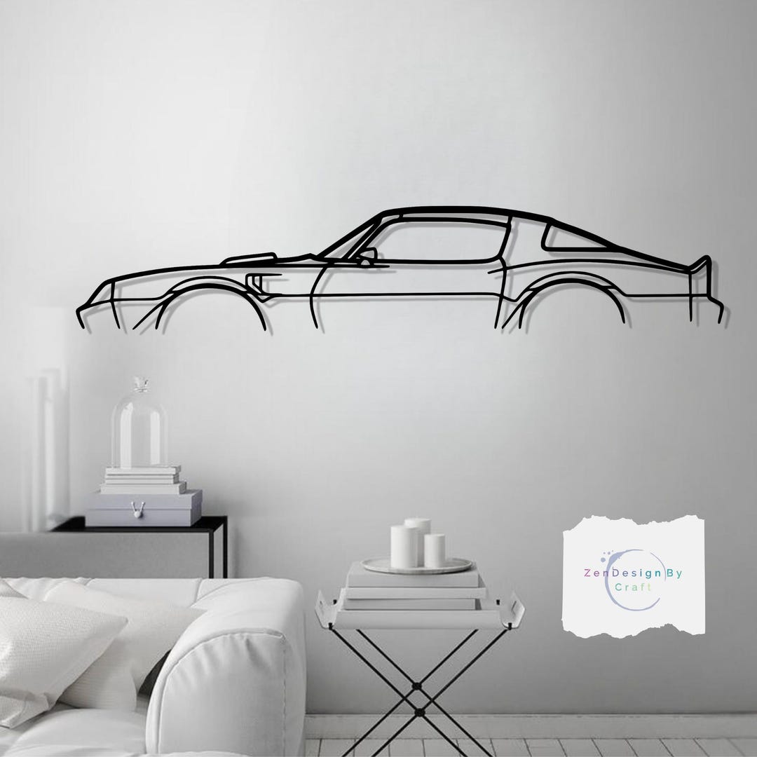 Firebird Convertible Detailed Silhouette Metal Wall Art,metal Wall Ar ...