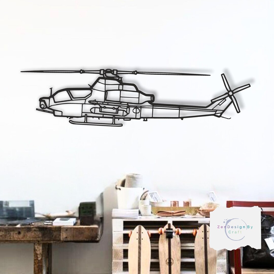 AH-1Z Viper Helicopter Decor , Aviation Metal Wall Art , 3D Aircraft ...