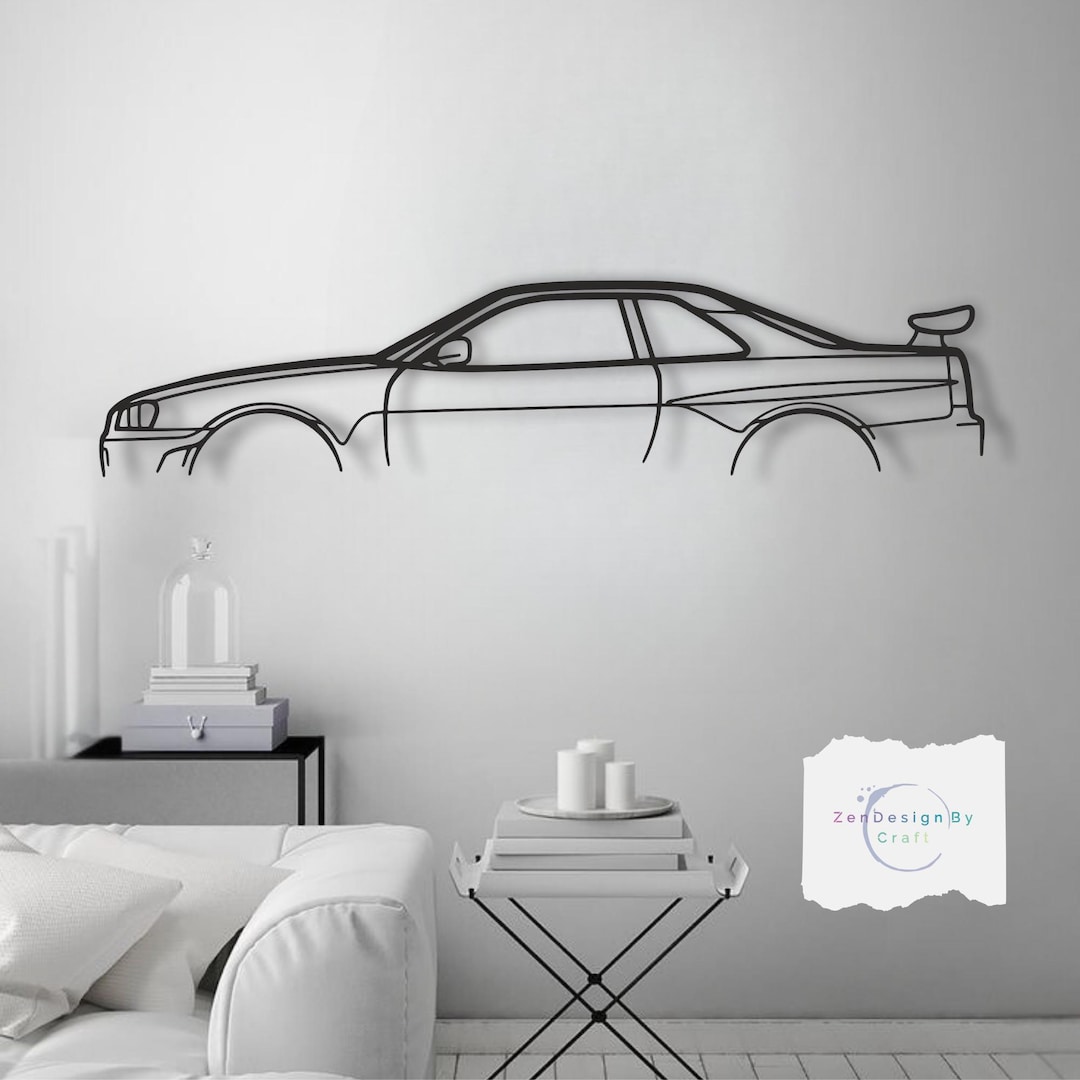 R34 Skyline JDM Metal Car Wall Art, Tuner High-performance Sporty ...