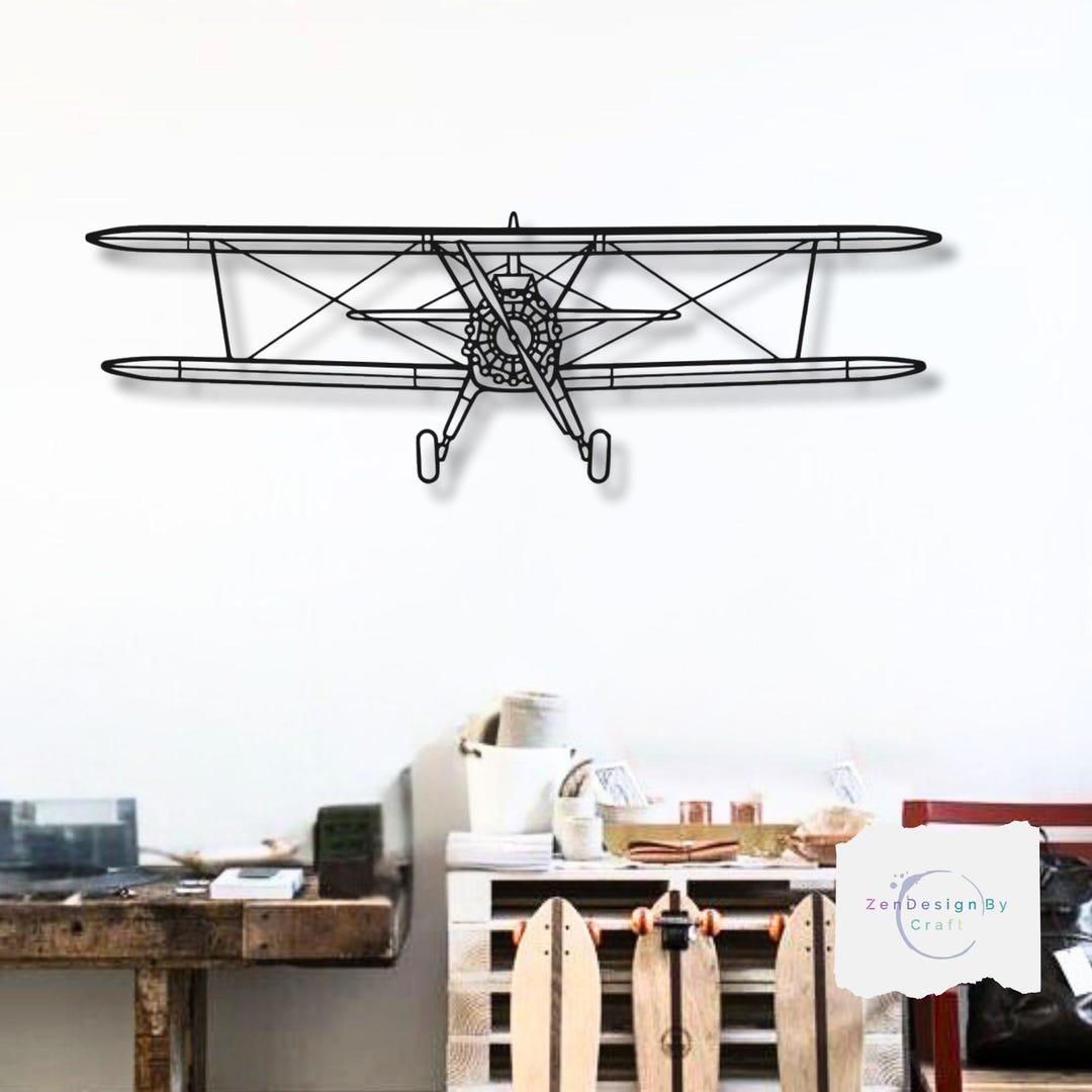 Tearman Front Airplane Silhouette , Aviation Metal Wall Art , 3D ...