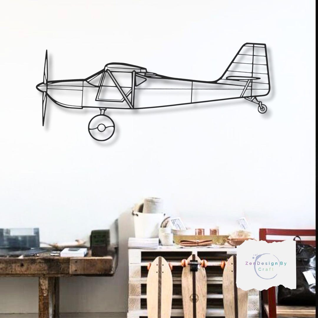Kitfox 5 Airplane Silhouette , Aviation Metal Wall Art , 3D Aircraft ...
