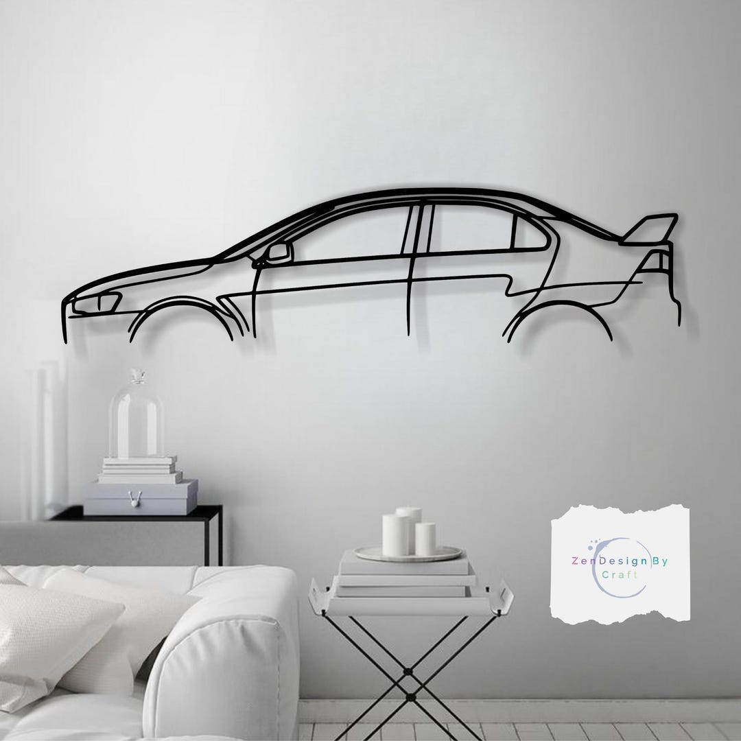 EVO X JDM Metal Car Wall Art, High-performance Sporty Japanese Coupe ...
