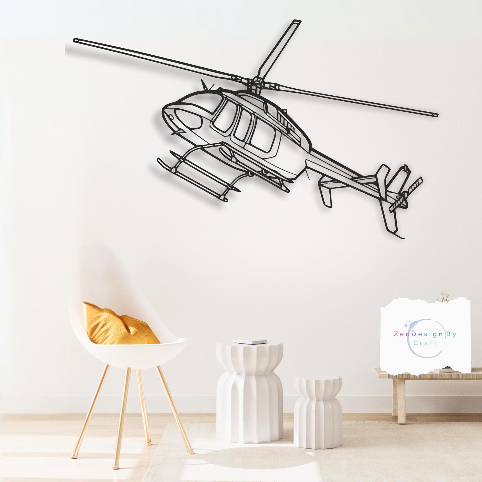 Bell 407 GX Helicopter Aircraft Metal Wall Art Aviation Gift for Pilot ...