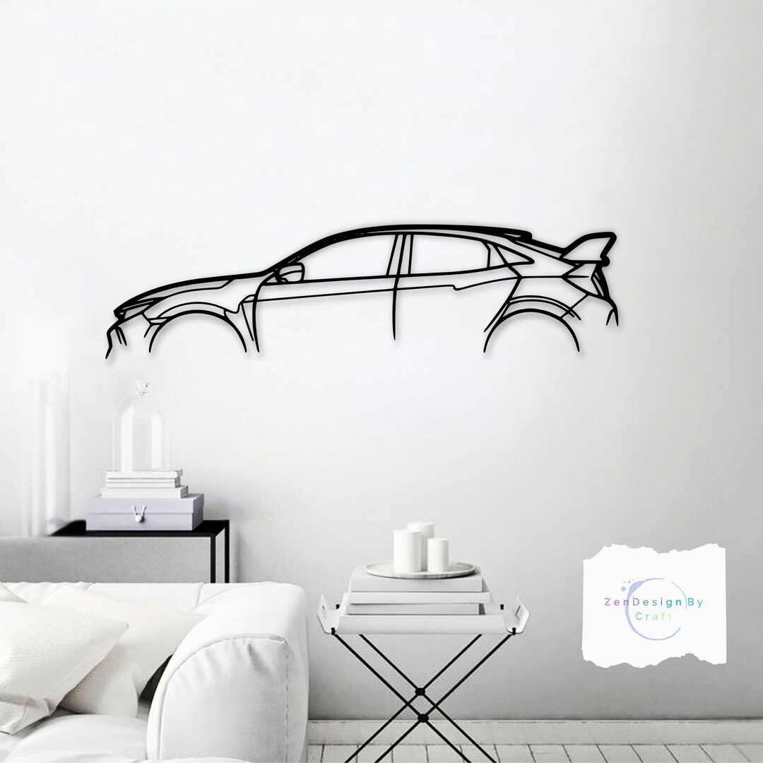 Civic Type R FK8 Metal Car Wall Art, Aggressive JDM Sport Hatch with ...
