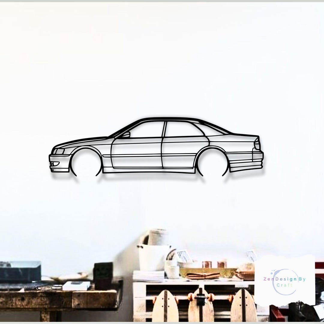 JZX100 Metal Car Wall Art, Iconic JDM Turbo Sedan With Drift Heritage ...
