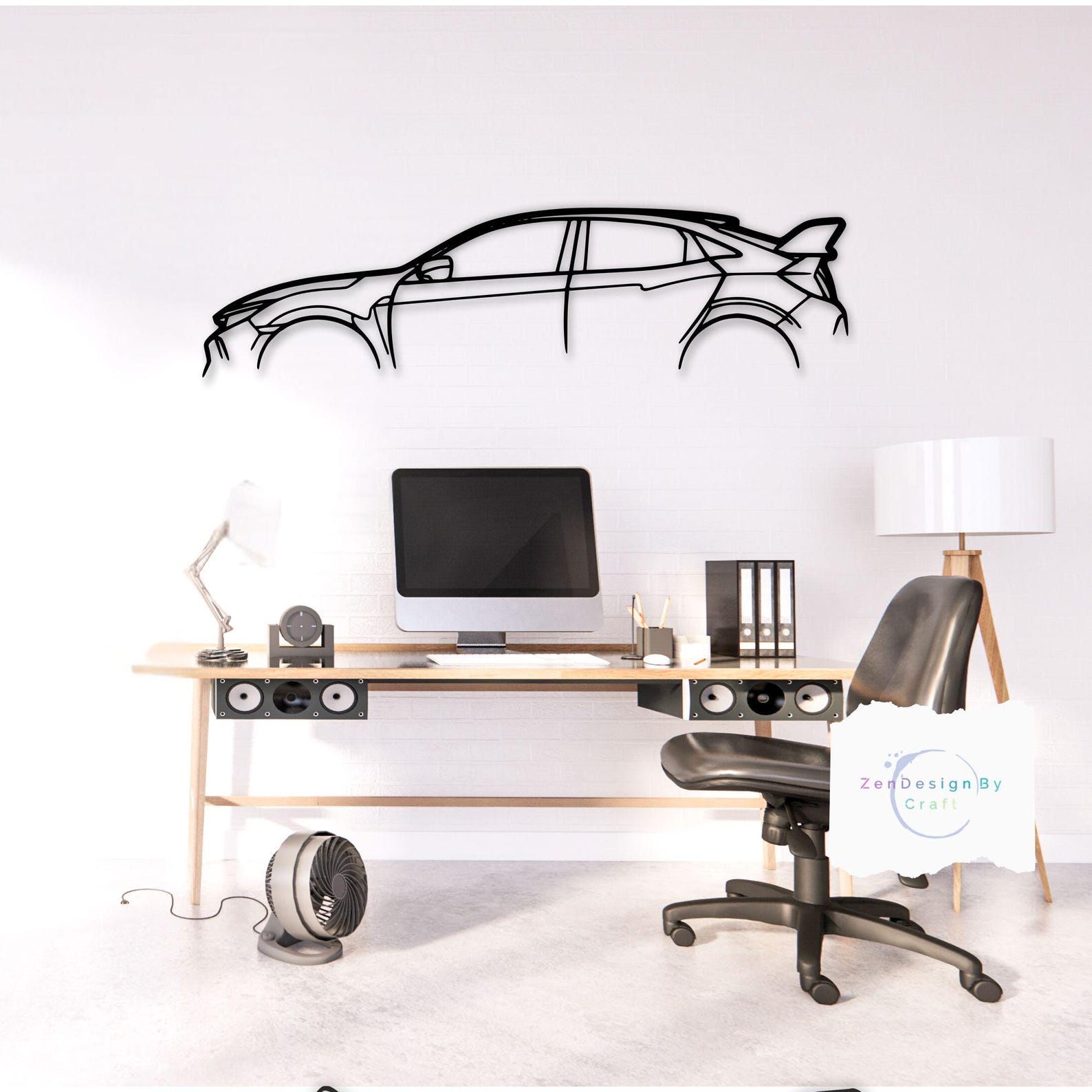 Civic Type R FK8 Metal Car Wall Art, Aggressive JDM Sport Hatch with ...