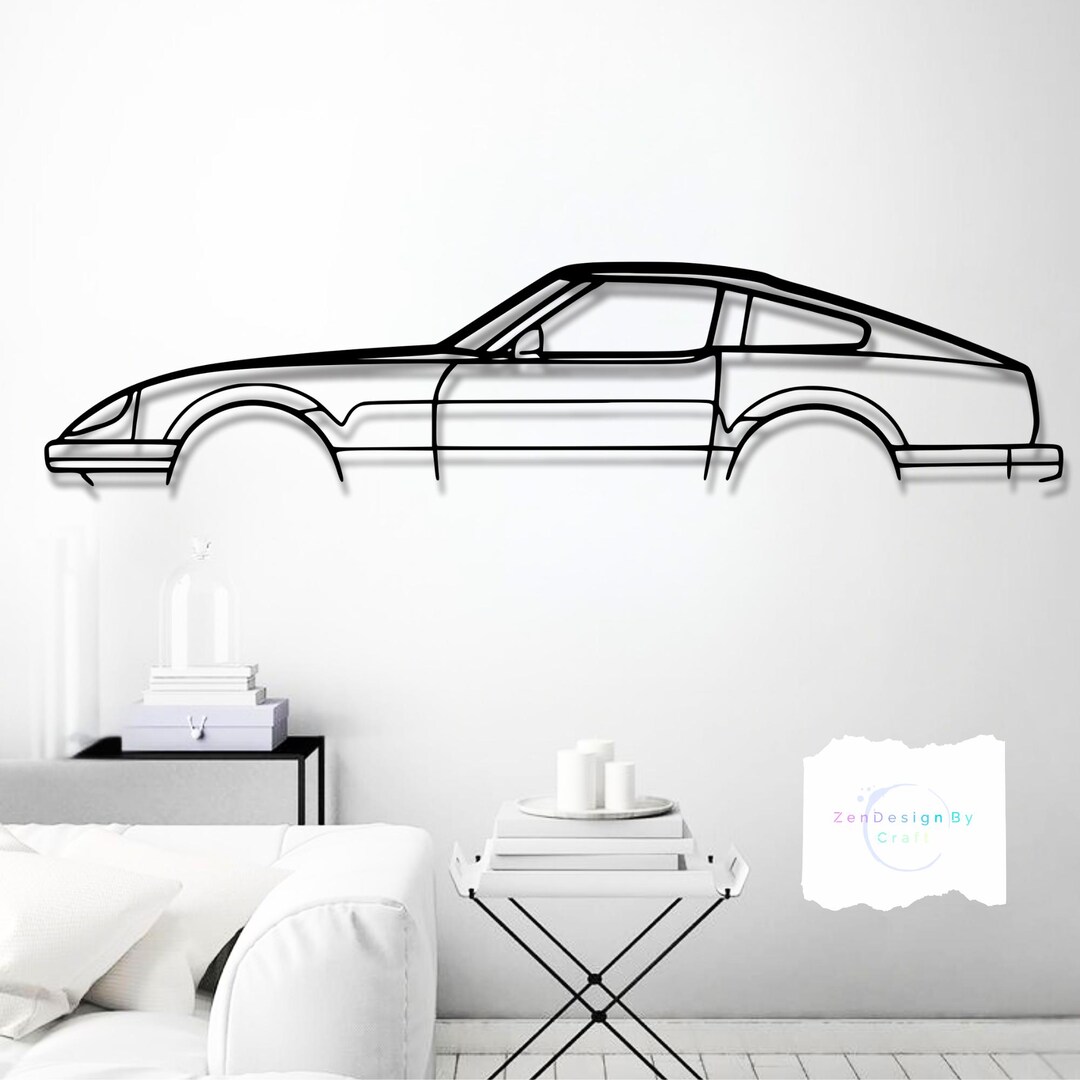 280 ZX Datsun Metal Car Wall Art, Classic Japanese Sports Coupe With ...