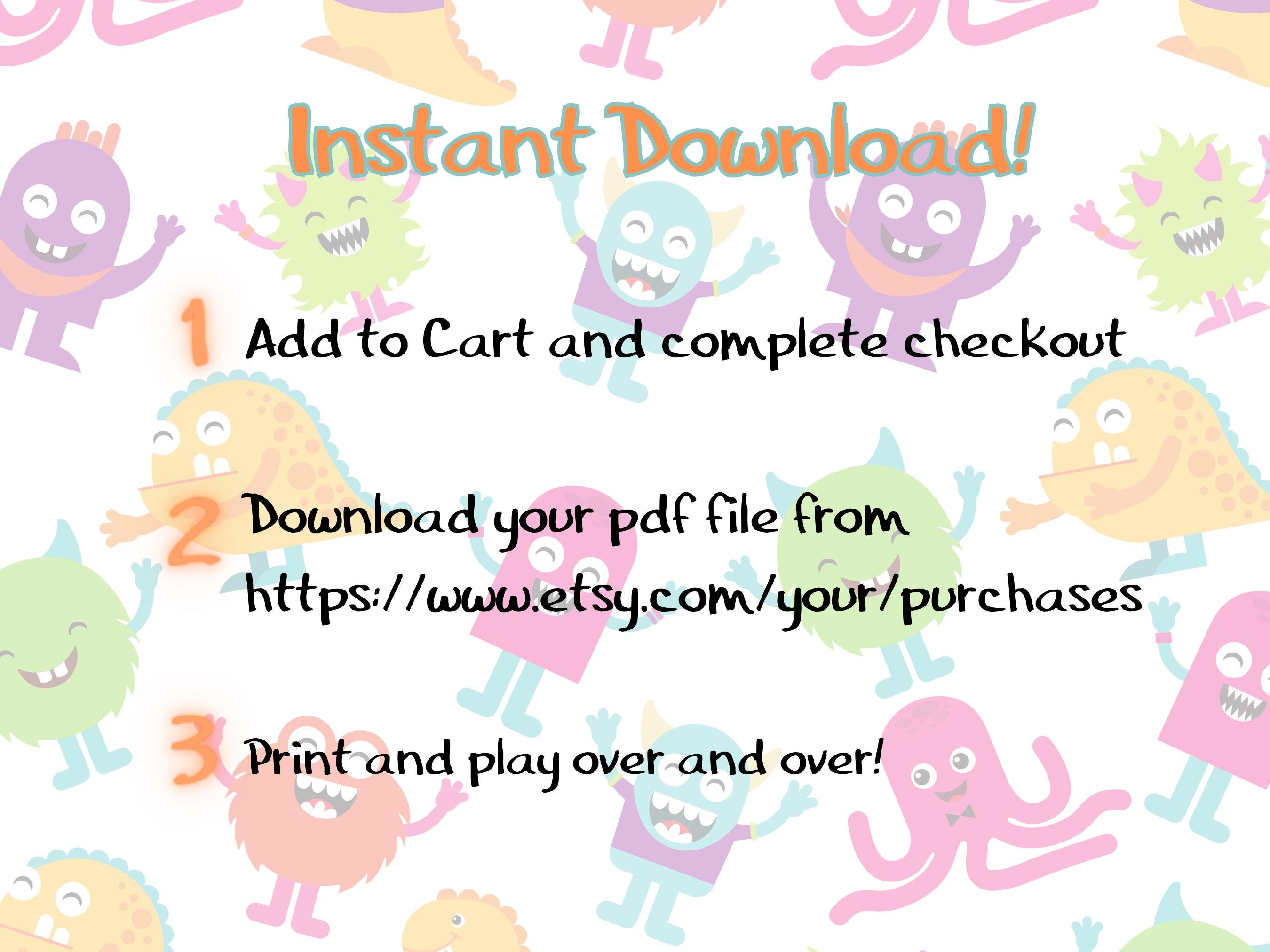 Digital Printable Kids Activitity Roll and Draw a Monster Activity ...