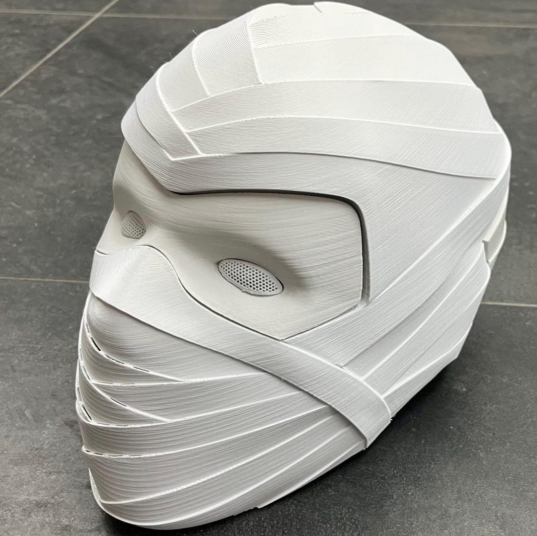 Moon Knight Mask With Neckpiece STL File for 3D Printers helmet With ...