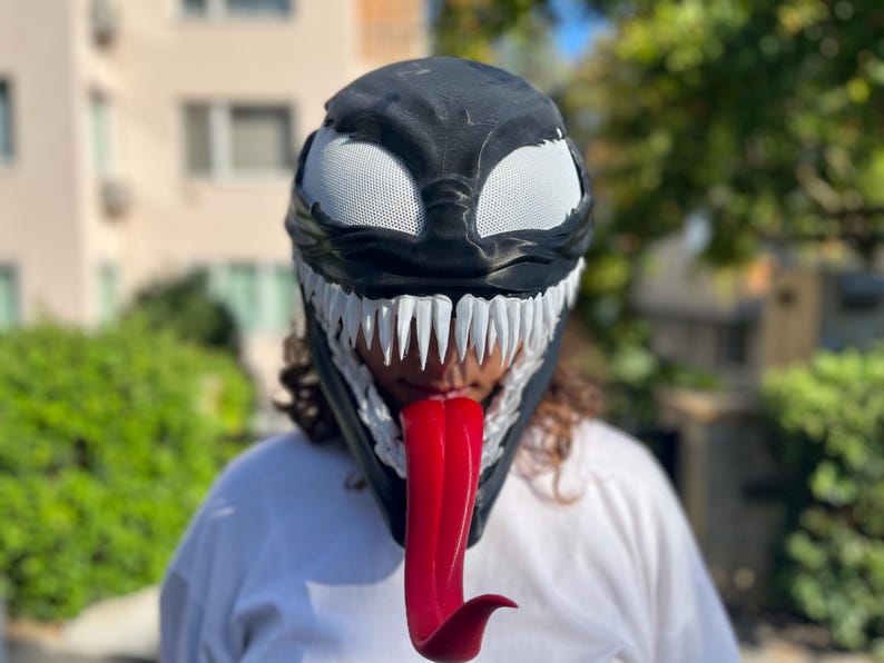 Venom Mask With Tongue - Venomized Helmet - Quality Cosplay Costume ...