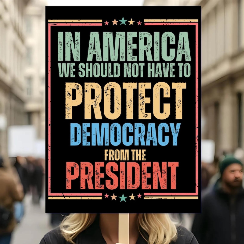 Democracy Protest Sign - Etsy