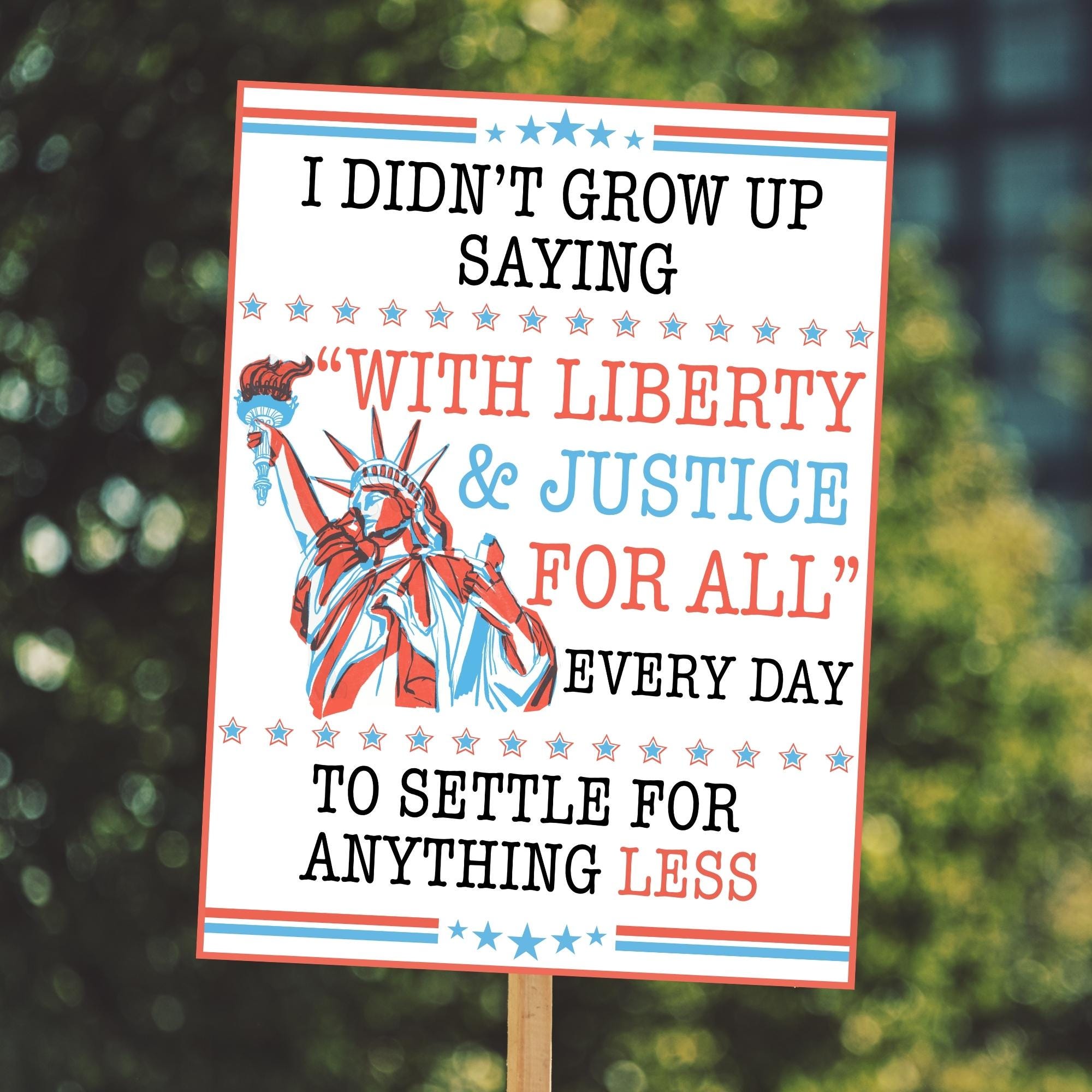 Liberty & Justice for All Protest Sign | Anti Trump, Anti Fascists Sign ...