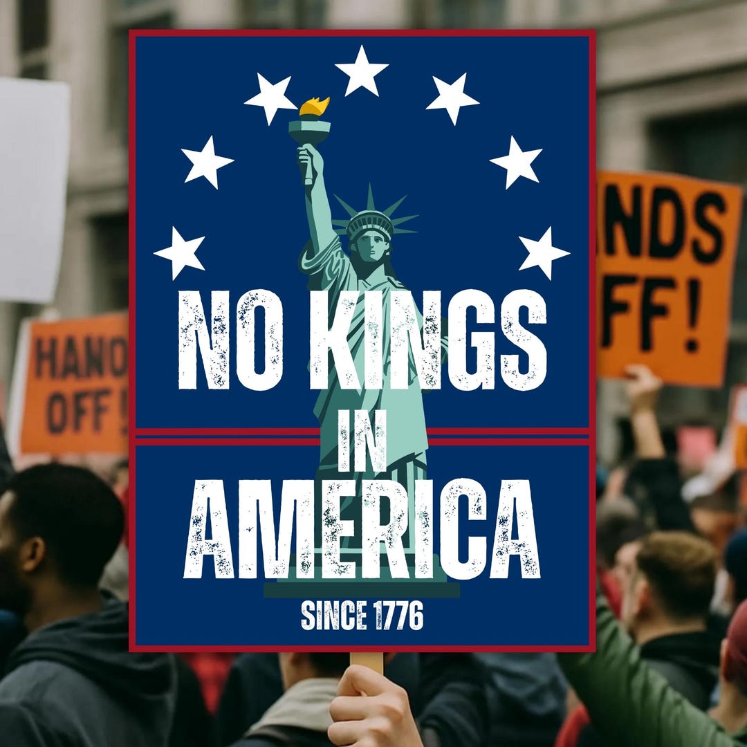 No Kings in America in 1776 Protest Sign | Anti Trump, Anti Fascists ...
