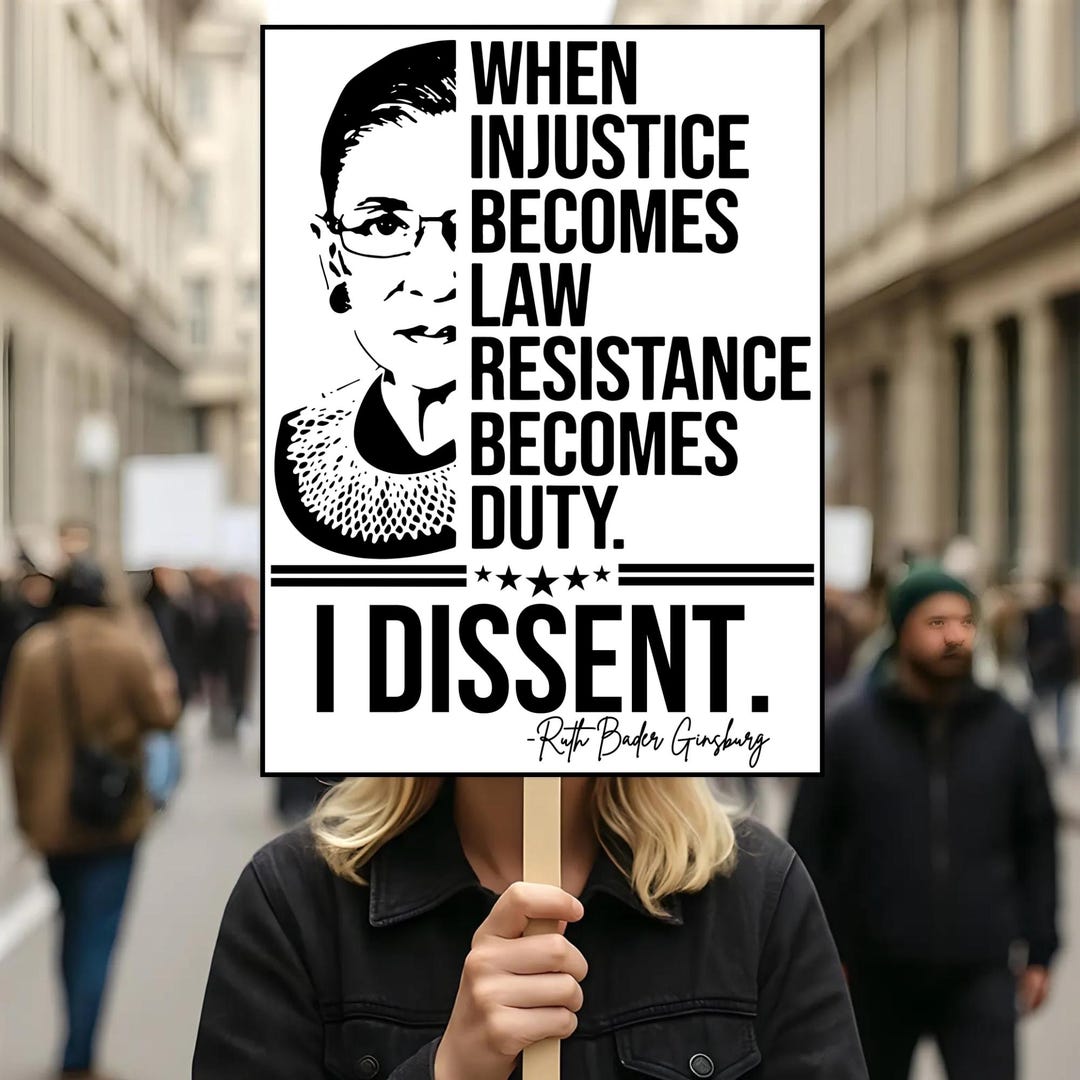Resistance Protest Sign | RBG Resistance Rally Sign, No Kings in ...