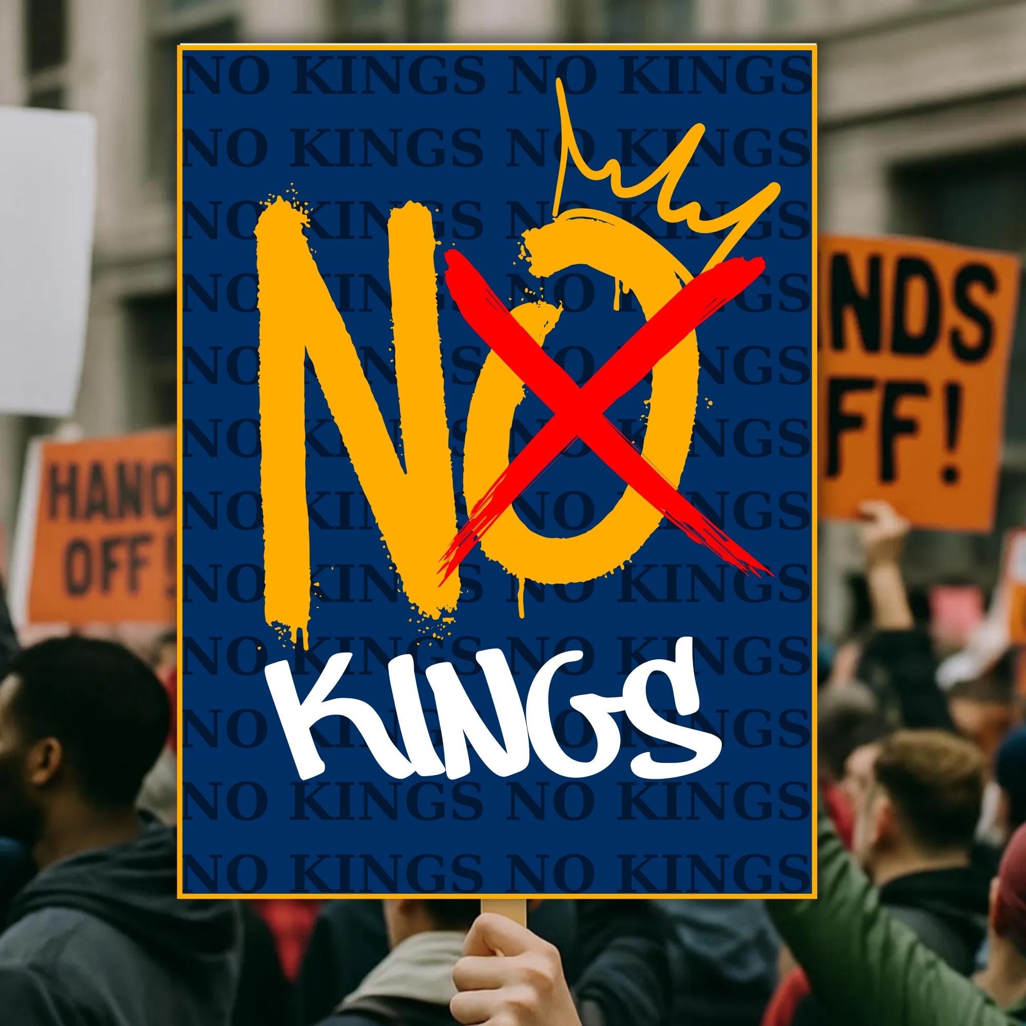 No Kings Protest Grafiti Poster Sign | Anti-trump Resistance, Political ...
