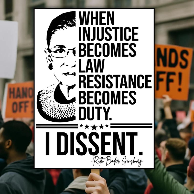 Resistance Protest Sign | RBG Resistance Rally Sign, No Kings in ...