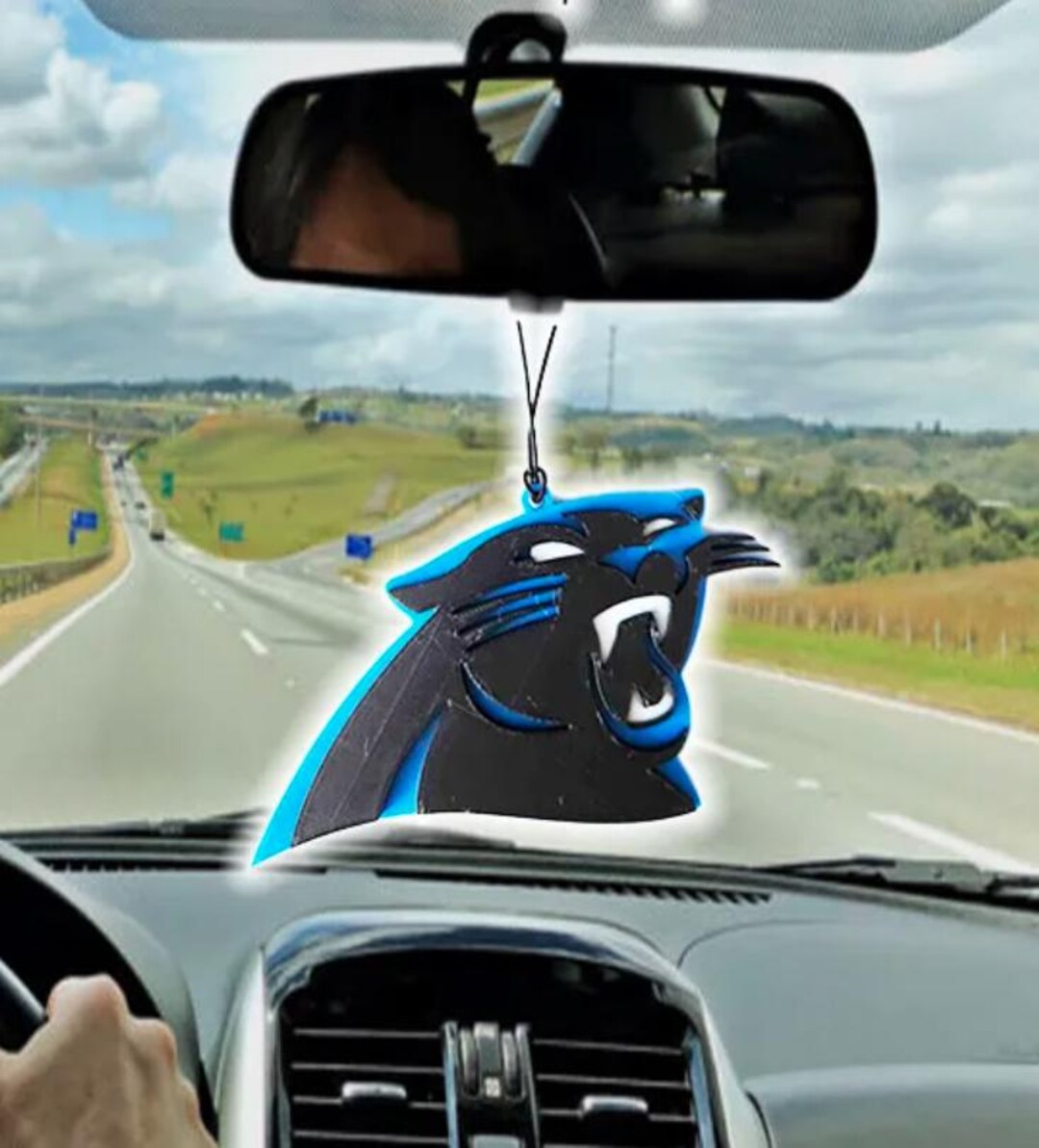 Panther Logo Car Rearview Mirror Ornament, Panther Logo Car Hanger ...