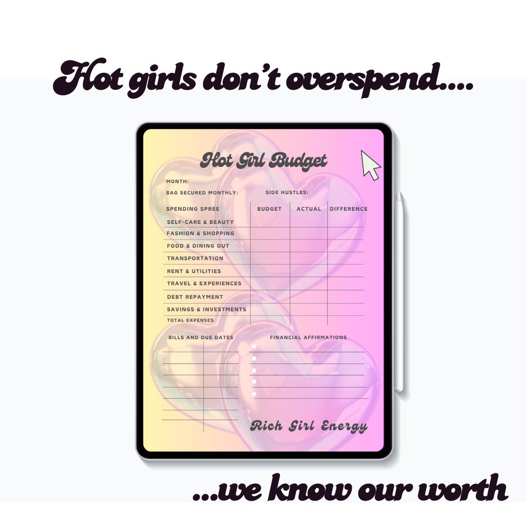 Budgets for Baddies Digital Budget Monthly Planner - Etsy