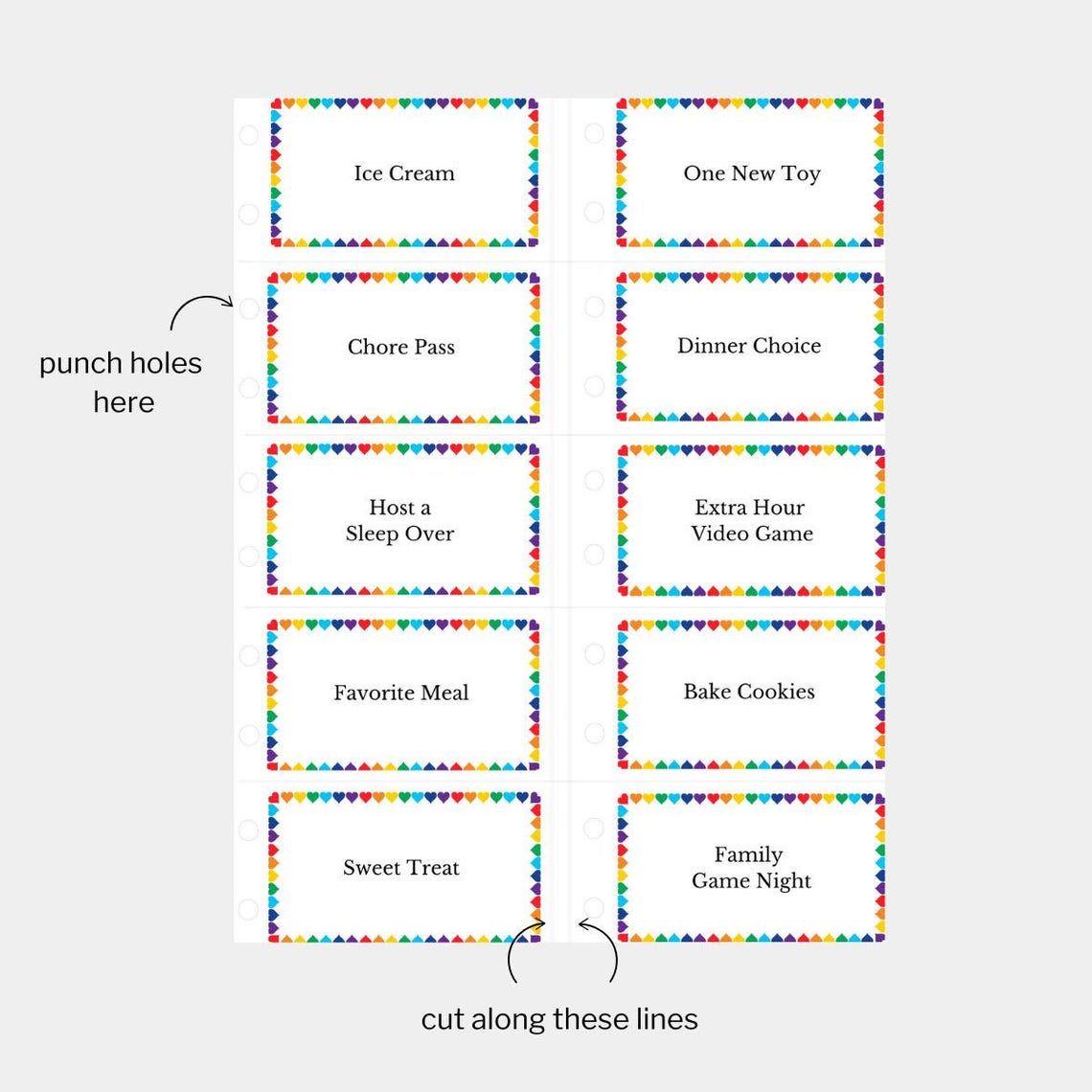 100 Kids Printable Coupon Book Reward DIY| Kids Redeemable Reward ...