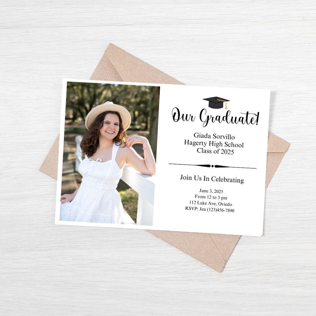 Senior Graduation Announcement Card | Customizable Senior Card in Canva ...