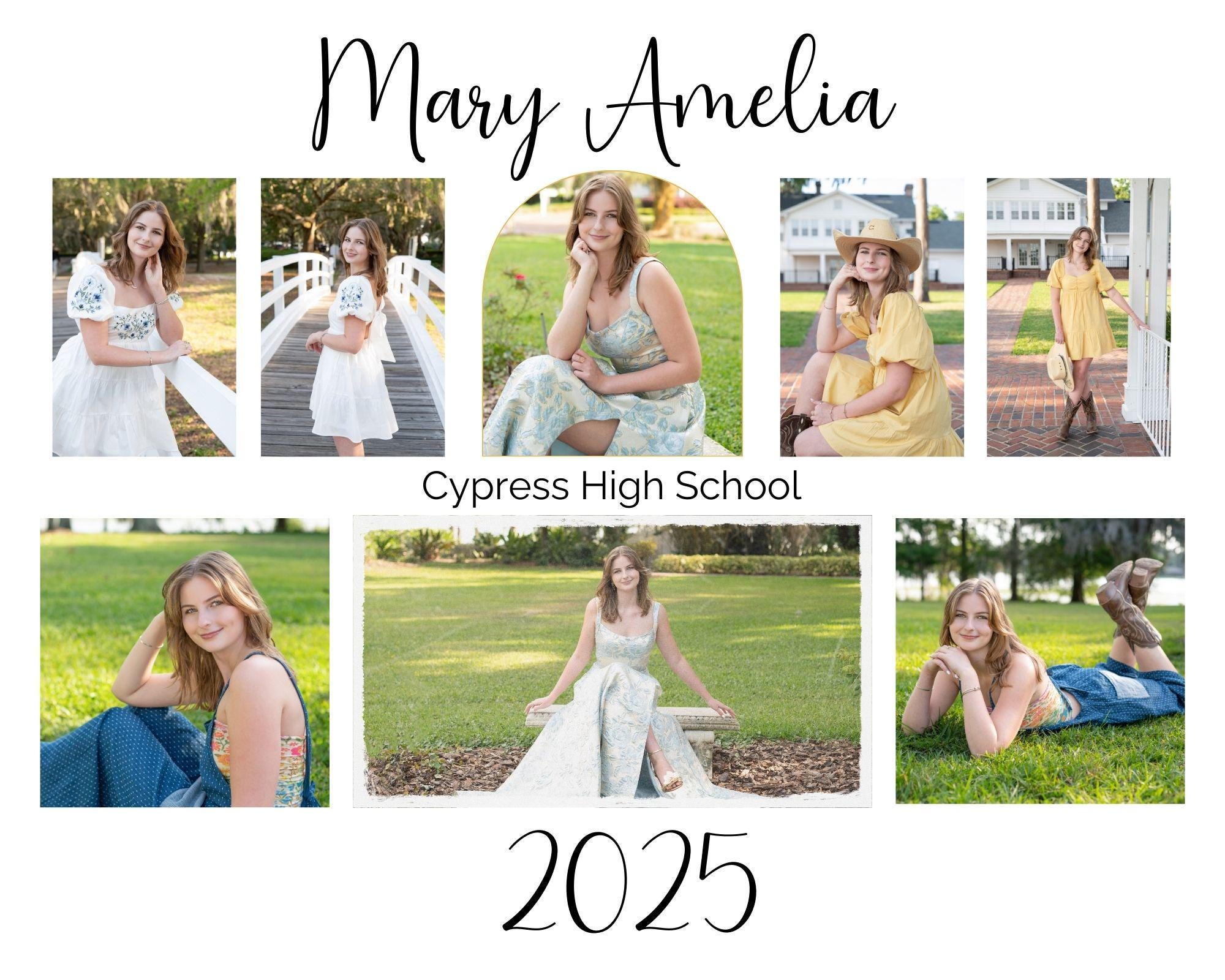 Custom High School Senior Photo Collage Template, Editable College ...