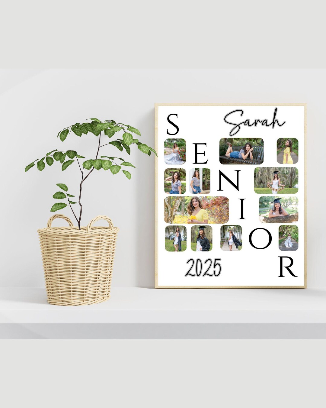 Custom Grad Senior Photo Collage Template, Editable High School Senior ...