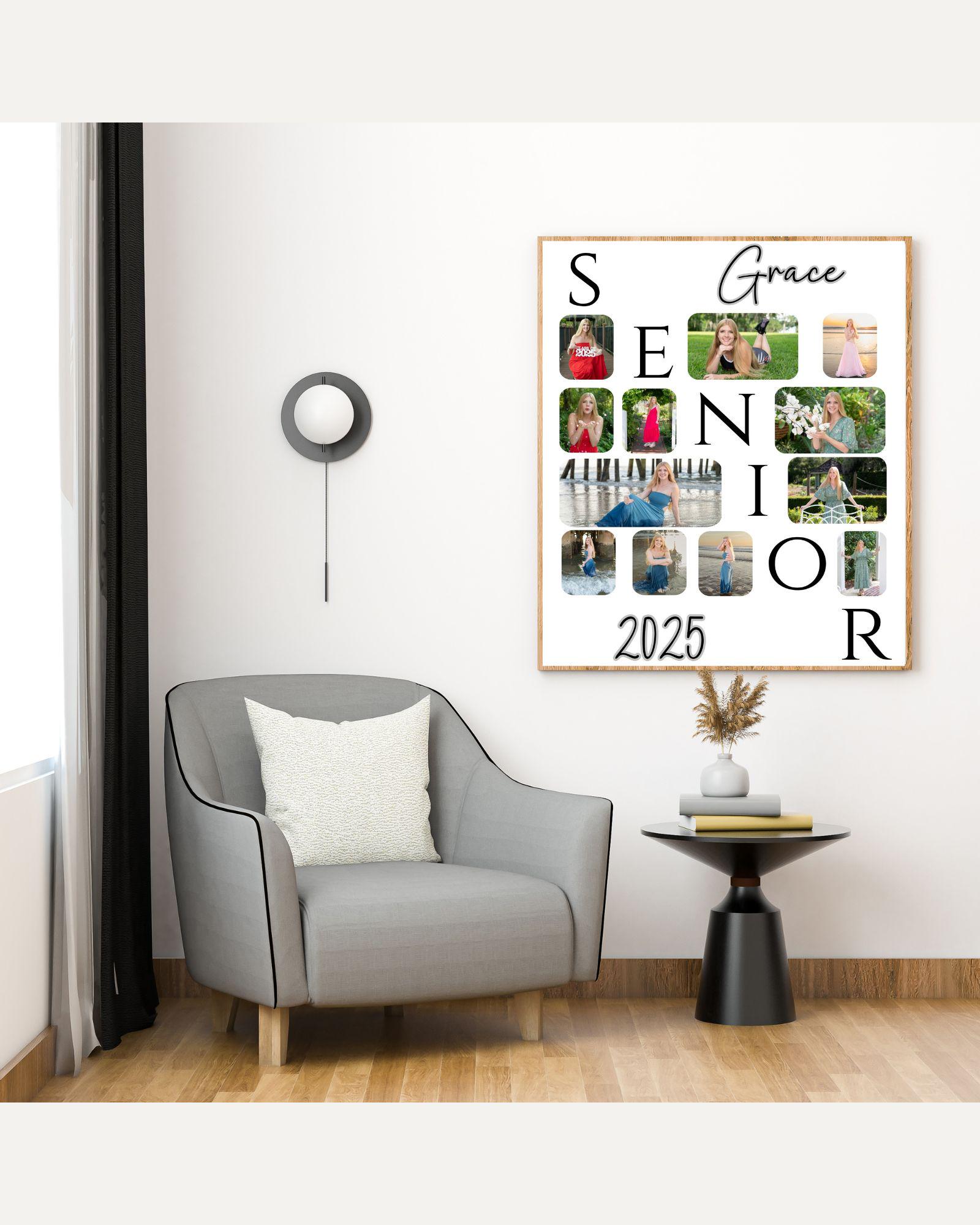 Custom Grad Senior Photo Collage Template, Editable High School Senior ...