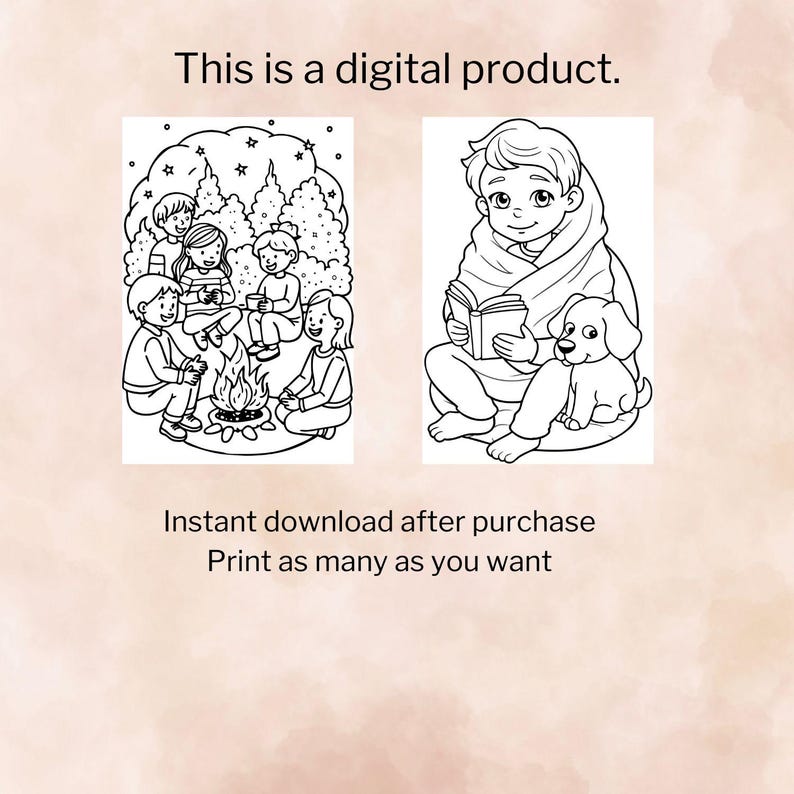 50 Bold and Easy Cozy Friends Coloring Book Pages, Warm and Fuzzy ...